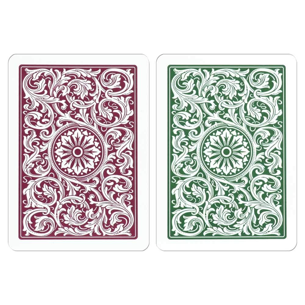 Copag 1546 Design 100% Plastic Playing Cards, Poker Size (Standard) Green/Burgundy (Regular Index, 1 Set)