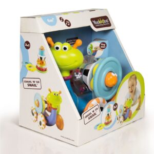 Yookidoo Musical Crawl 'N' Go Snail Toy with Stacker - Promotes Baby's Crawling and Walking. Rolls and Spins Its Shell As It Moves.