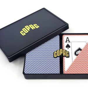 Copag Export Design 100% Plastic Playing Cards, Poker Size (Standard) Jumbo Index Red/Blue Double Deck Set