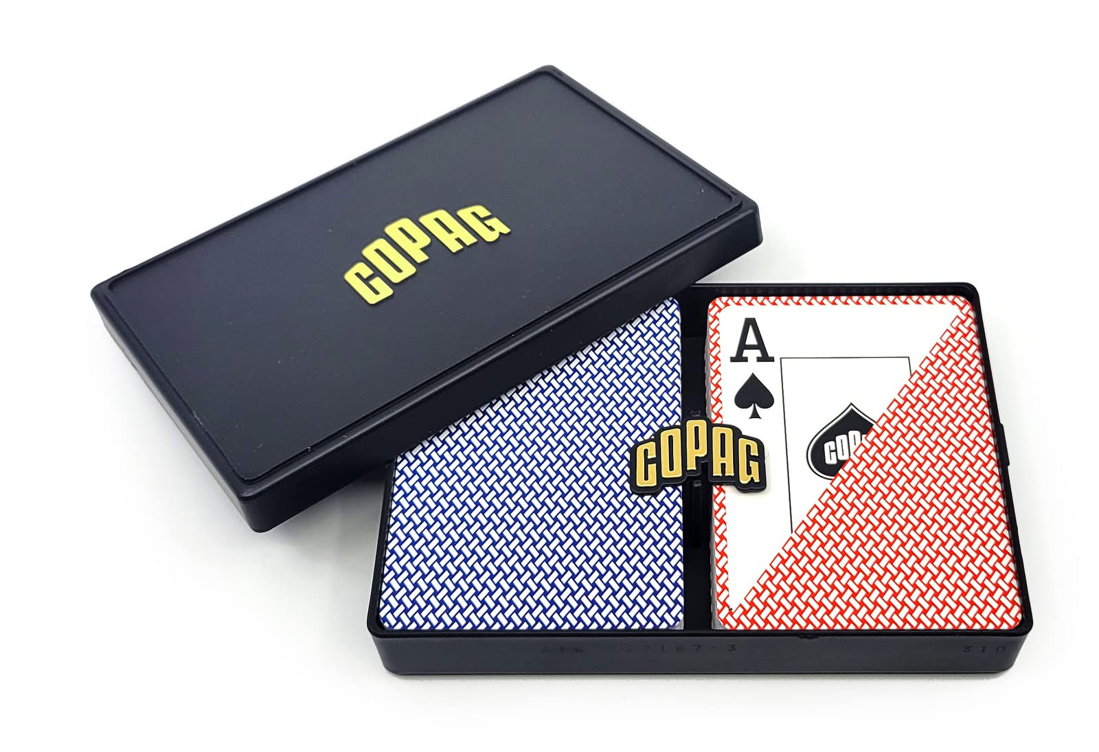 Copag Export Design 100% Plastic Playing Cards, Poker Size (Standard) Jumbo Index Red/Blue Double Deck Set