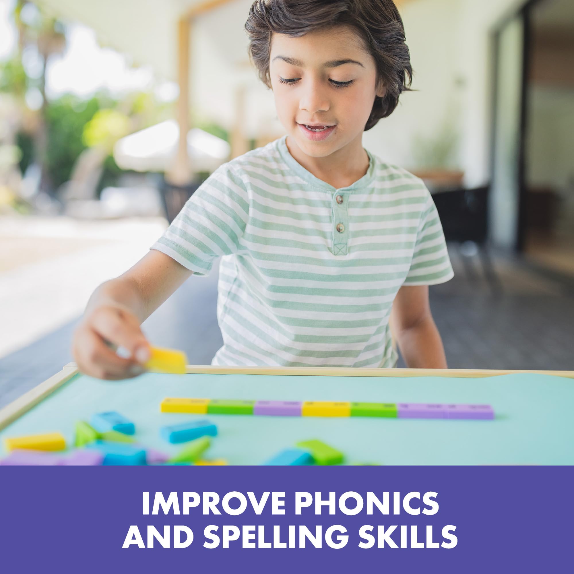 Educational Insights Phonics Dominoes – Short Vowels - Manipulative for Classroom & Home, Set of 84 Dominoes in 6 Colors, Ages 6+