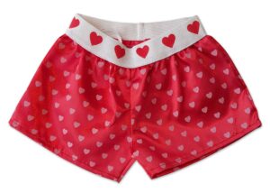 satin heart boxer shorts teddy bear clothes fit 14" - 18" build-a-bear, vermont teddy bears, and make your own stuffed animals