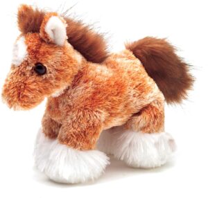 aurora® adorable mini flopsie™ clyde™ stuffed animal - playful ease - timeless companions - brown 8 inches