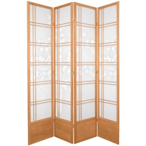 red lantern ss-84dxbt-natural-4p room divider, 4 panel, natural