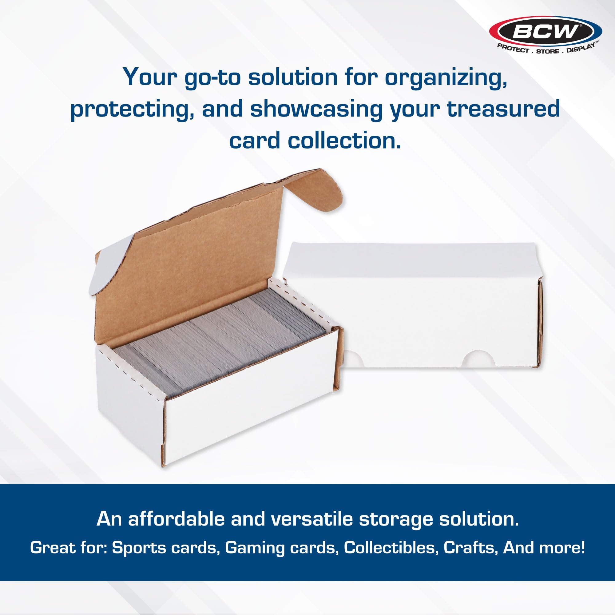 BCW 400 Count Trading Card Storage Box - 10 Pack | Cardboard Organizer for Baseball, Basketball, Football Cards, MTG, Pokemon | Card Game Storage & Protection | Card Storage Box | Assembly Required