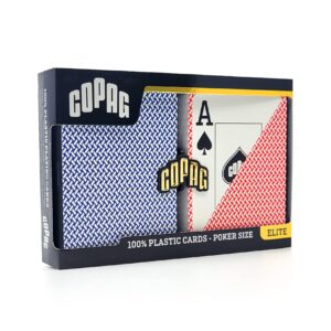 Copag Export Design 100% Plastic Playing Cards, Poker Size (Standard) Jumbo Index Red/Blue Double Deck Set