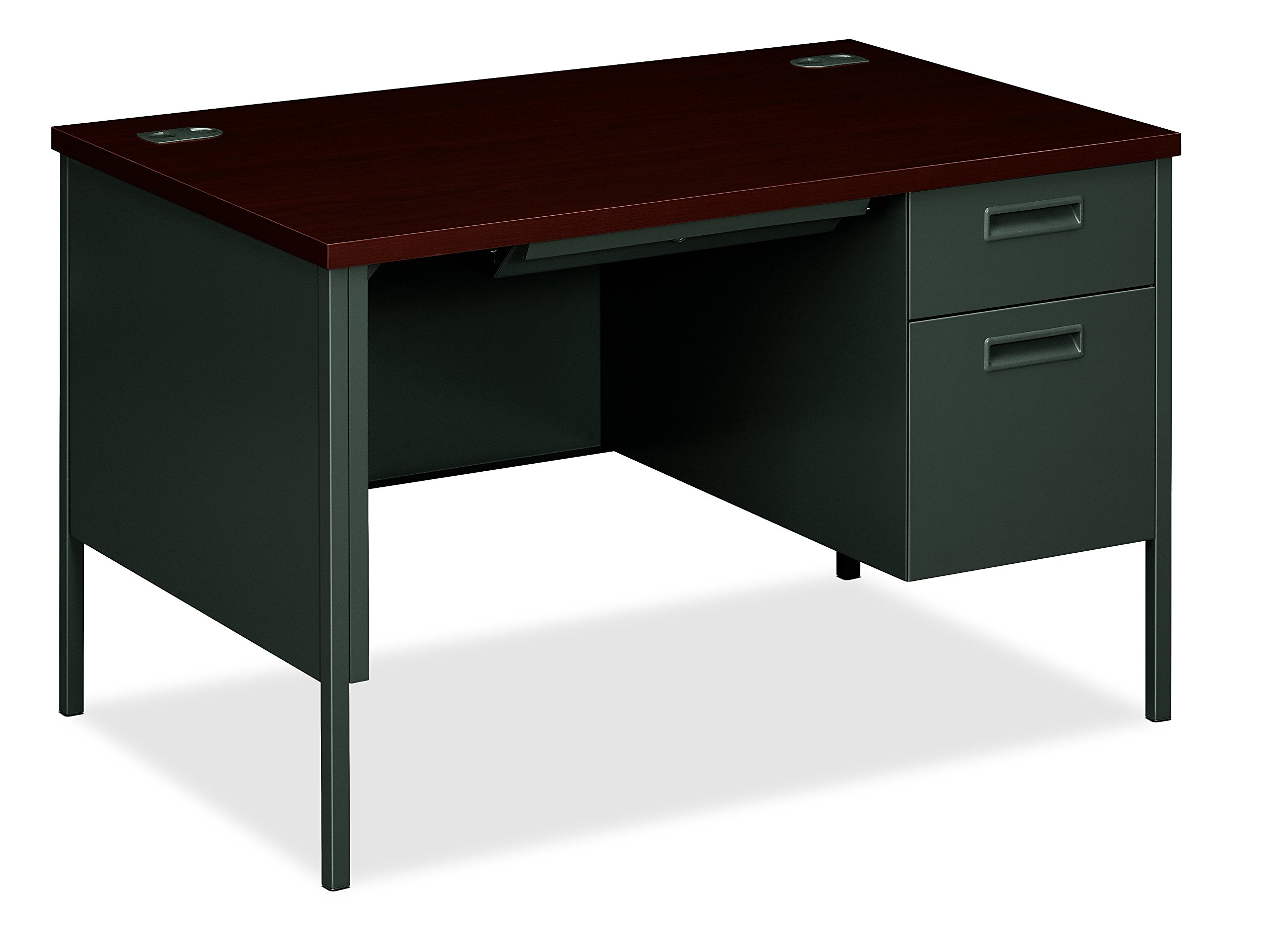 HON HONP3251RNS Metro Series Classic Compact Right Pedestal Desk, in Mahogany/Charcoal (HP3251R), 48" W x 30" D x 29 1/2" H