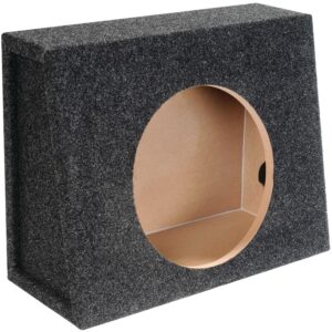 atrend bbox single sealed 12 inch wedge shaped subwoofer enclosure - universal wedge truck enclosure - premium subwoofer box improves audio quality, sound & bass - red & black spring terminals