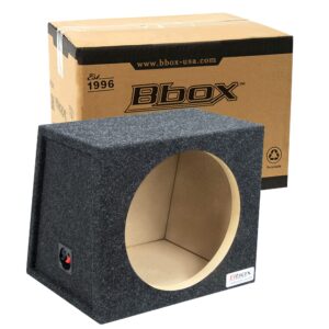 atrend bbox single sealed 12 inch subwoofer enclosure - car subwoofer boxes & enclosures - premium subwoofer box improves audio quality, sound & bass - red & black spring terminals - charcoal