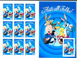 usps looney tunes porky pig sheet of ten 34 cent stamps scott 3534