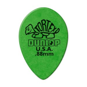 dunlop 423r.88 tortex® small tear drop, green, .88mm, 36/bag