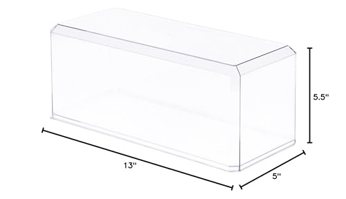 Pioneer Plastics 355C Clear Plastic Display Case for 1:18 Scale Cars, 13" W x 5.5" D x 5" H (Mailer Box)