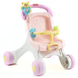 Fisher-Price Brilliant Basics Stroll-Along Walker, Pink