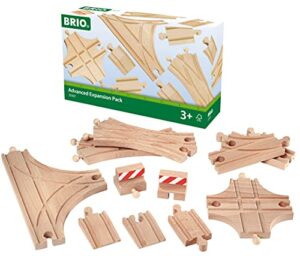 brio world 33307 - advanced expansion pack - 11 piece set of wooden train tracks for kids | train set expansion | fun learning toy | compatible with all railway toys | fsc certified