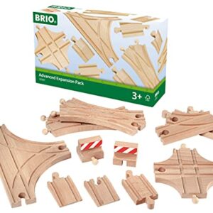 BRIO World 33307 - Advanced Expansion Pack - 11 Piece Set of Wooden Train Tracks for Kids | Train Set Expansion | Fun Learning Toy | Compatible with All Railway Toys | FSC Certified