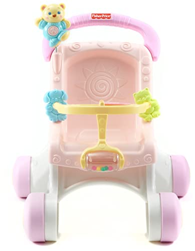 Fisher-Price Brilliant Basics Stroll-Along Walker, Pink