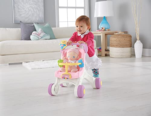 Fisher-Price Brilliant Basics Stroll-Along Walker, Pink