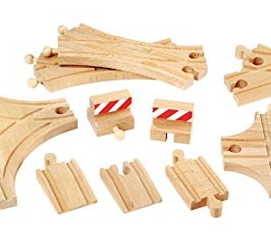 BRIO World 33307 - Advanced Expansion Pack - 11 Piece Set of Wooden Train Tracks for Kids | Train Set Expansion | Fun Learning Toy | Compatible with All Railway Toys | FSC Certified