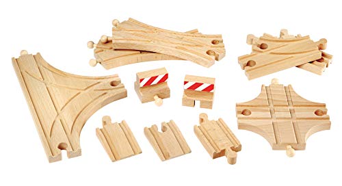 BRIO World 33307 - Advanced Expansion Pack - 11 Piece Set of Wooden Train Tracks for Kids | Train Set Expansion | Fun Learning Toy | Compatible with All Railway Toys | FSC Certified