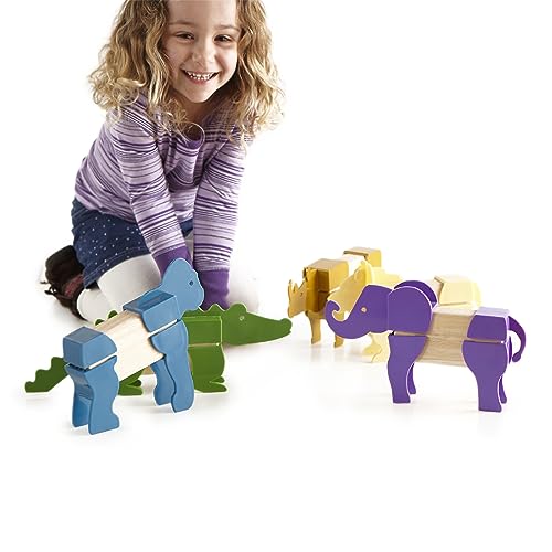 Guidecraft Block Mates - Safari Animal Themed Block Unit, Kids Learning & Educational Toys