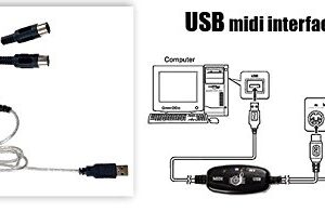 SANOXY USB MIDI Cable Converter PC to Music Keyboard Window Win Vista XP, Mac OS