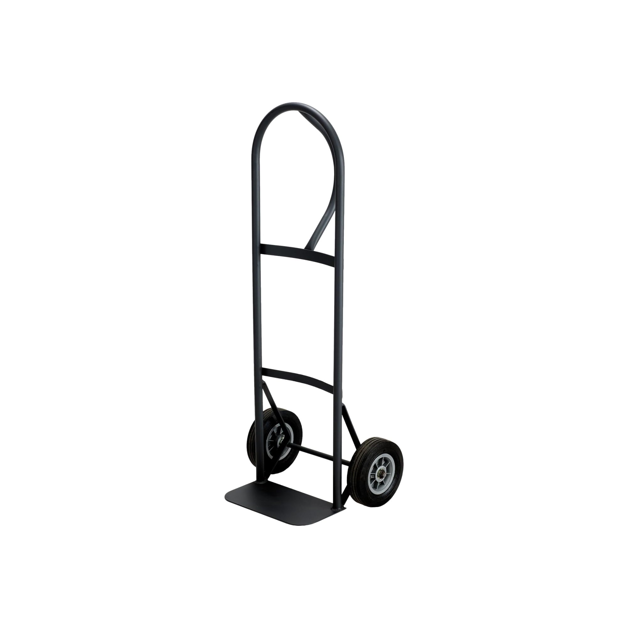 Safco Products Tuff Truck P-Handle Utility Hand Truck, 400 lbs. Capacity, 14"x7" Toe Plate, Black, with Solid Rubber 8" Wheels & Ball Bearings