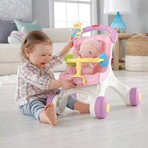 Fisher-Price Brilliant Basics Stroll-Along Walker, Pink