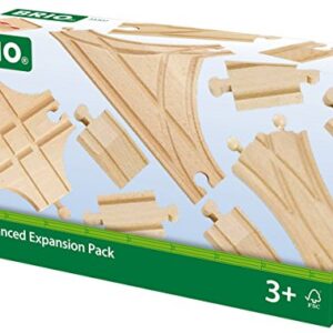 BRIO World 33307 - Advanced Expansion Pack - 11 Piece Set of Wooden Train Tracks for Kids | Train Set Expansion | Fun Learning Toy | Compatible with All Railway Toys | FSC Certified