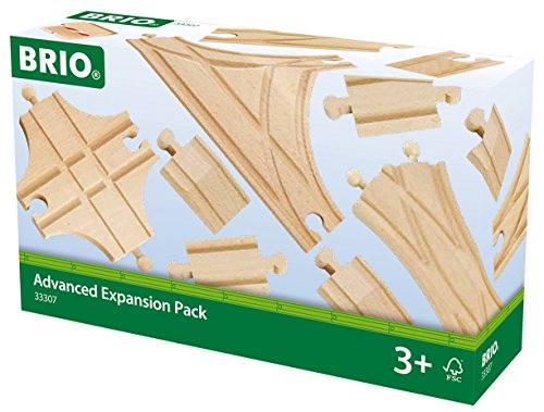 BRIO World 33307 - Advanced Expansion Pack - 11 Piece Set of Wooden Train Tracks for Kids | Train Set Expansion | Fun Learning Toy | Compatible with All Railway Toys | FSC Certified