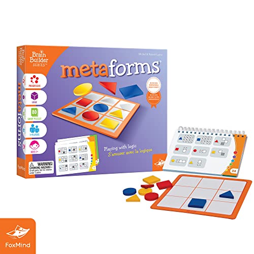 FoxMind Games: MetaForms Logic and Deductive Reasoning Puzzle Game, 80 Smart Puzzles to Work Through, 6 Levels of Complexity, Develops STEM Skills, 1+ Players, for Ages 5 and up