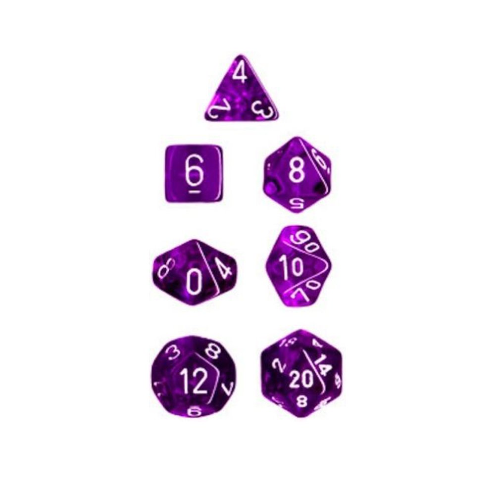 Chessex Polyhedral 7-Die Translucent Dice Set - Purple