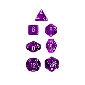 chessex polyhedral 7-die translucent dice set - purple