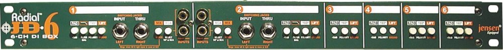 Radial JD6 6-Channel Passive Instrument Direct Box