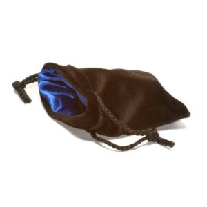 koplow games 3.75x4 black velvet dice bag with blue satin lining