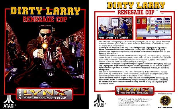 Dirty Larry Renegade Cop Atari Lynx