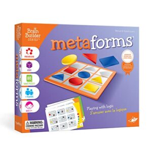 foxmind games: metaforms logic and deductive reasoning puzzle game, 80 smart puzzles to work through, 6 levels of complexity, develops stem skills, 1+ players, for ages 5 and up