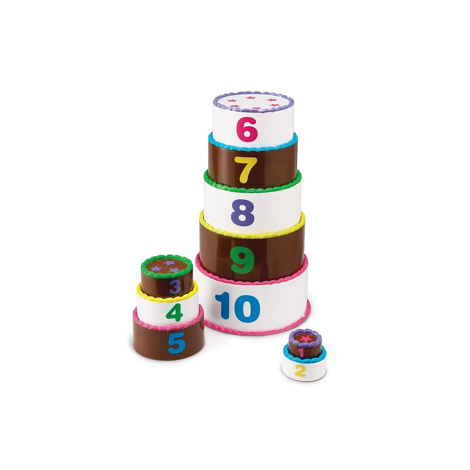 Learning Resources Stack and Count Layer Cake - 10 Pieces, Ages 18+ Months Toddler Learning Toys, Early Stacking and Counting Skills for Toddlers