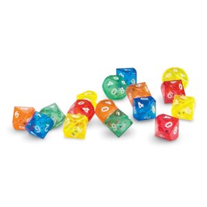 learning resources 10-sided dice in dice set, 3.0 h x 4.9 l x 4.9 w