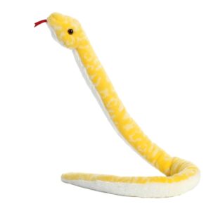 aurora® playful snake albino burmese python stuffed animal - eye-catching designs - versatile fun - yellow 50 inches