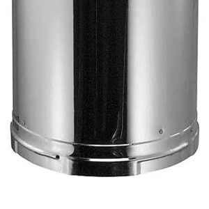 DuraVent DuraPlus 420 Stainless Steel Easy Installation Triple Wall Wood Burning Stove Pipe Connector to Vent Smoke and Exhaust, Silver