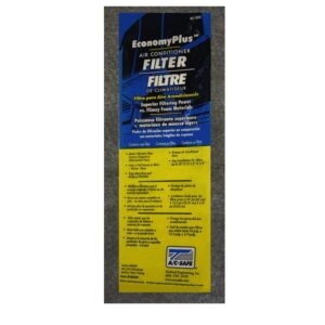 AC Safe EconomyPlus 15 in. W x 24 in. H x 1/4 in. D Polyester Air Conditioner Filter-Total Qty, 1 Count (Pack of 1), Gray|Grey