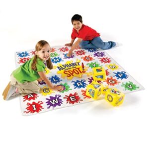 learning resources alphabet marks the spot floor mat, 34 piece set, ages 5+, letters, sounds, alphabet game,spelling games