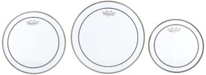 remo pp-0920-ps pinstripe clear tom drumhead pack - 10", 12" & 14"