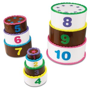 learning resources stack and count layer cake - 10 pieces, ages 18+ months toddler learning toys, early stacking and counting skills for toddlers