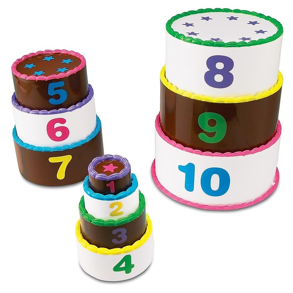 Learning Resources Stack and Count Layer Cake - 10 Pieces, Ages 18+ Months Toddler Learning Toys, Early Stacking and Counting Skills for Toddlers