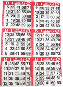 6 on red bingo paper cards - 500 sheets - 3000 cards