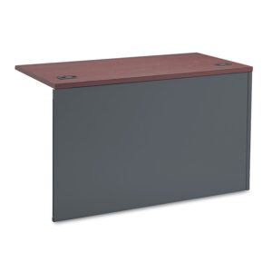 HON 38000 Series Flush Return, Left, 48W X 24D X 29.5H, Mahogany/Charcoal