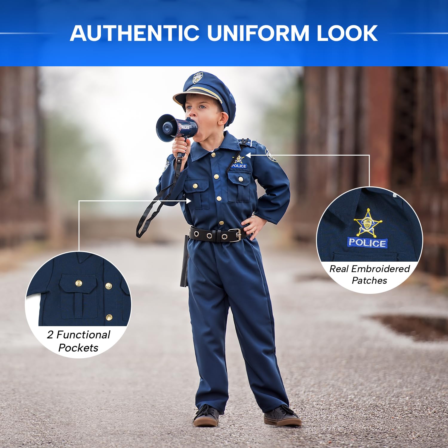 Dress Up America Police Costume for Kids - Police Officer Costume for Boys - Cop Uniform Set With Accessories