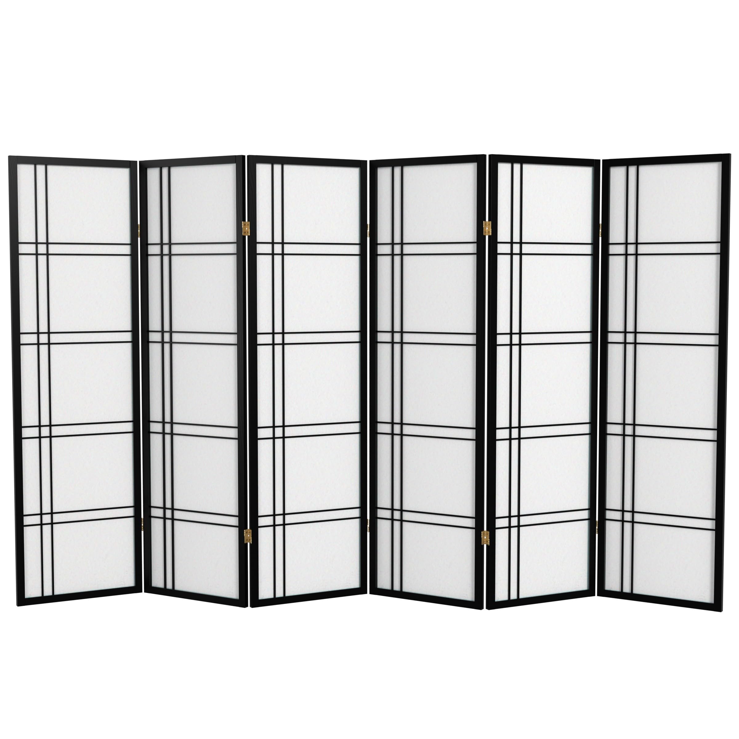 Red Lantern DC60-BLK-6P Room Divider, 6 Panel, Black