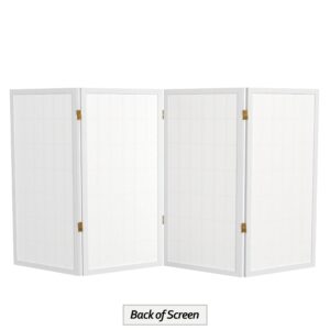 3 ft. Short Window Pane Shoji Screen - White - 4 Panels